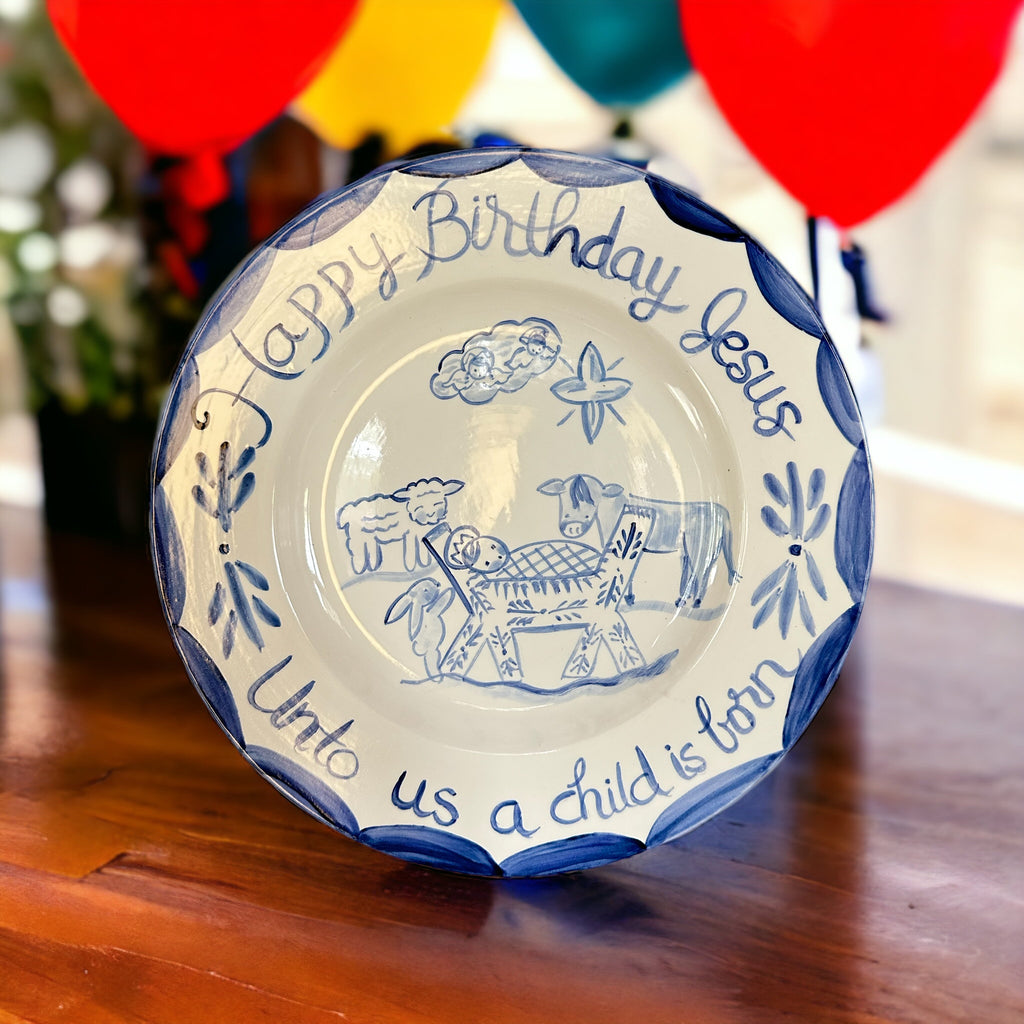 Happy Birthday Jesus plate | Handmade from Tricia Lowenfield Shop
