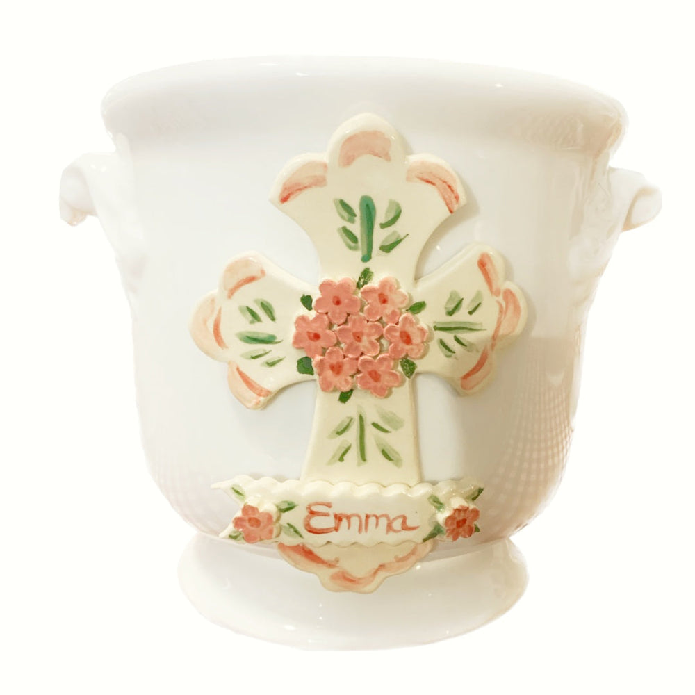 Cache Pot with Cross | Handmade from Tricia Lowenfield Shop