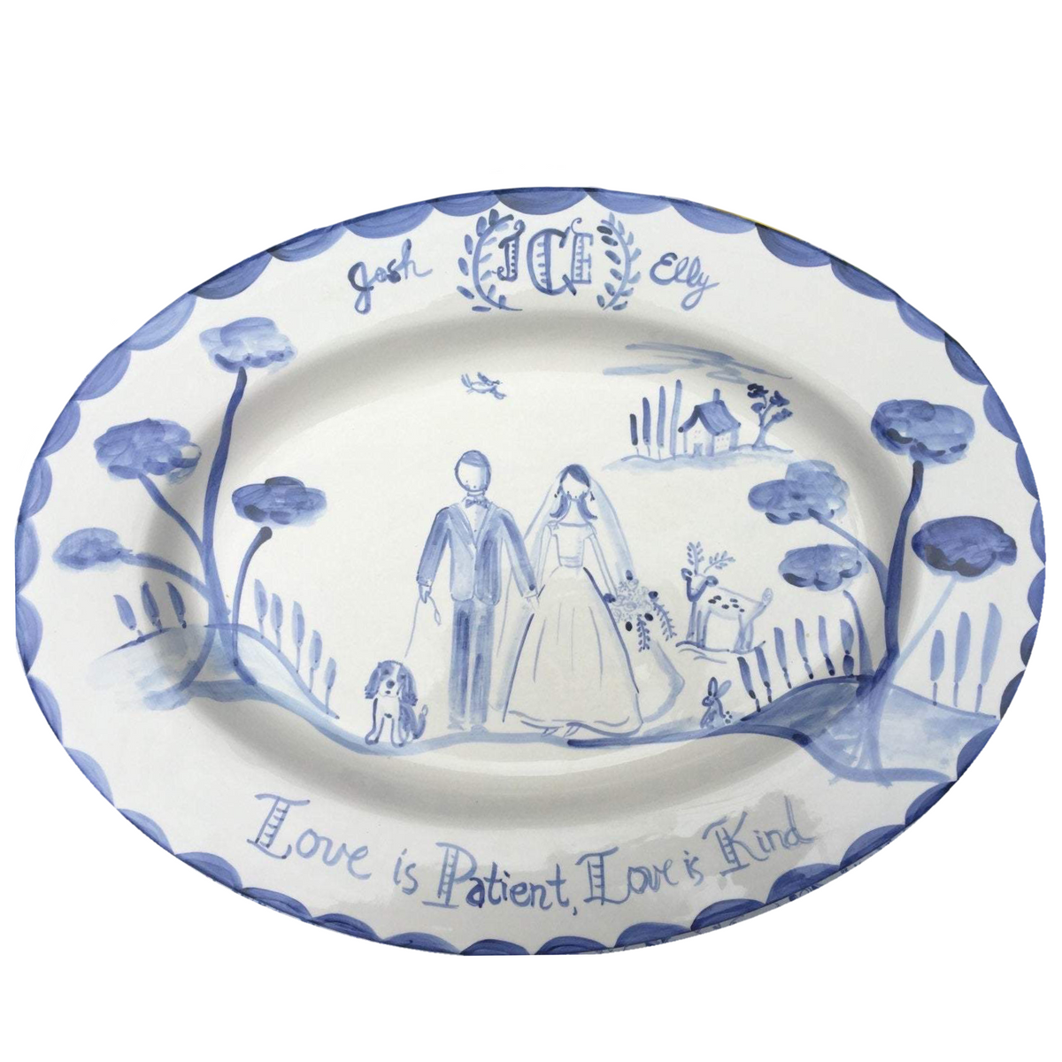 Large Custom Platter - Bride and Groom | Handmade Platter from Tricia ...