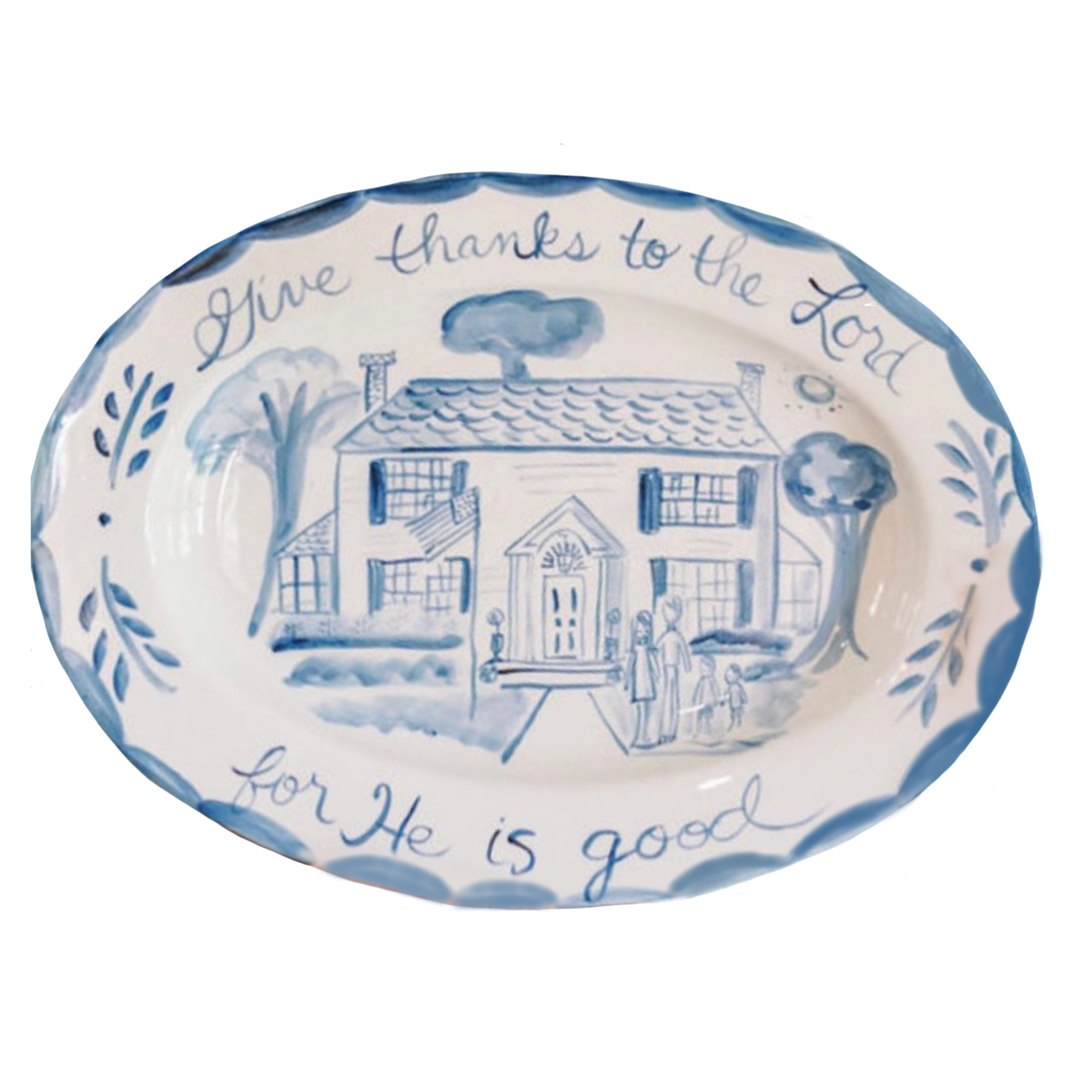 Large Custom Platter - Thankful House | Handmade Platter from Tricia ...