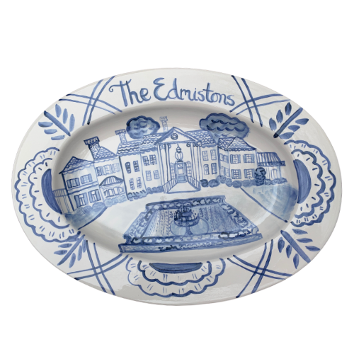 Large Custom Platter - Personalized Patriotic House | Handmade Platter ...